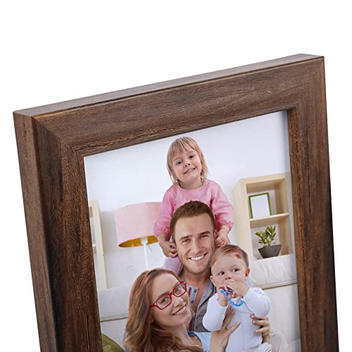 Giftgarden 8x10 Picture Frame Brown Set of 12, Multi Rustic Walnut Wood-Color 8 by 10 Photo Frames Bulk for Wall or Tabletop Display