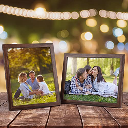 Giftgarden 8x10 Picture Frame Brown Set of 12, Multi Rustic Walnut Wood-Color 8 by 10 Photo Frames Bulk for Wall or Tabletop Display