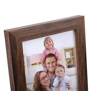 Giftgarden 4x6 Picture Frame Brown Set of 12, Multi Rustic Walnut Wood-Color 4 by 6 Photo Frames Bulk for Wall or Tabletop Display