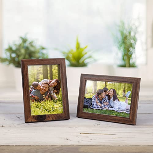 Giftgarden 4x6 Picture Frame Brown Set of 12, Multi Rustic Walnut Wood-Color 4 by 6 Photo Frames Bulk for Wall or Tabletop Display