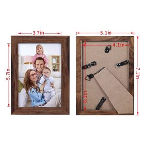 Giftgarden 4x6 Picture Frame Brown Set of 12, Multi Rustic Walnut Wood-Color 4 by 6 Photo Frames Bulk for Wall or Tabletop Display