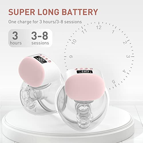 IKARE Wearable Double Breast Pump Hands Free,Upgraded Lactation Massager Function＆LED Display,Portable Electric Breastfeeding Pump with 3 Mode & 10 Levels, Wireless Pump Super Quiet- 21/24/28mm (2)