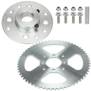 yoxufa go kart sprocket hub 1"bore 1/4 keyway hardware kit with 40/41/420 chain 60t rear drive sprocket for predator 212cc 196cc 6.5hp go kart mini bike drift trike heavy duty dune buggies parts