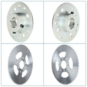 YOXUFA Go Kart Sprocket Hub 1"Bore 1/4 Keyway Hardware Kit with 40/41/420 Chain 60T Rear Drive Sprocket for Predator 212cc 196cc 6.5hp Go Kart Mini Bike Drift Trike Heavy Duty Dune Buggies Parts