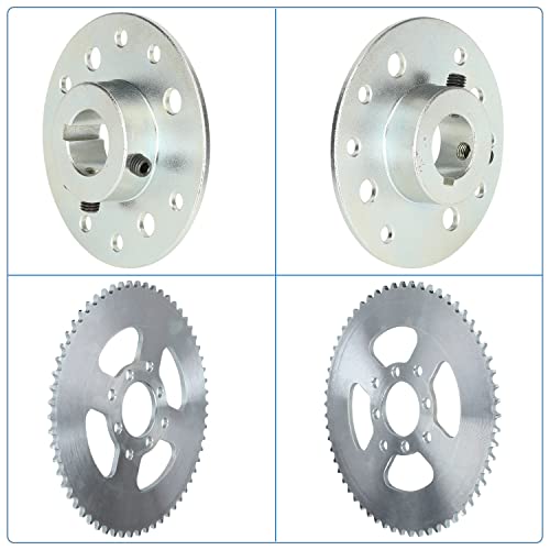 YOXUFA Go Kart Sprocket Hub 1"Bore 1/4 Keyway Hardware Kit with 40/41/420 Chain 60T Rear Drive Sprocket for Predator 212cc 196cc 6.5hp Go Kart Mini Bike Drift Trike Heavy Duty Dune Buggies Parts