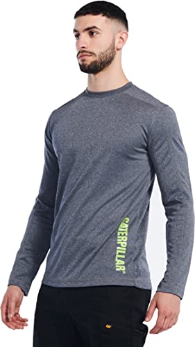 Caterpillar Men's Coolmax Long Sleeve T-Shirt, Eclipse Heather