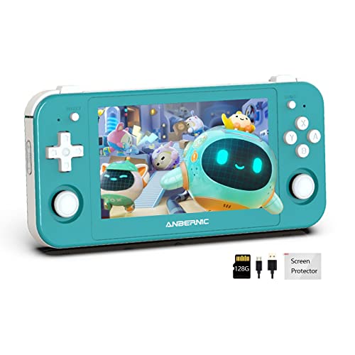 RG505 Android 12 Handheld Game Console 4.95-inch OLED Touch Screen with Unisoc Tiger T618 Built-in 128G TF Card Have 3170+ Games