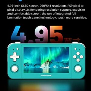 RG505 Android 12 Handheld Game Console 4.95-inch OLED Touch Screen with Unisoc Tiger T618 Built-in 128G TF Card Have 3170+ Games