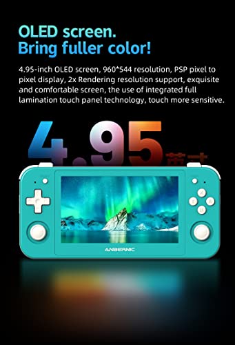 RG505 Android 12 Handheld Game Console 4.95-inch OLED Touch Screen with Unisoc Tiger T618 Built-in 128G TF Card Have 3170+ Games