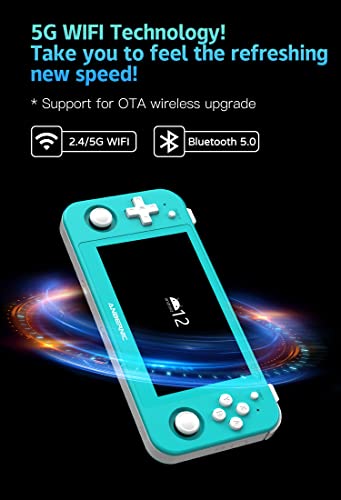 RG505 Android 12 Handheld Game Console 4.95-inch OLED Touch Screen with Unisoc Tiger T618 Built-in 128G TF Card Have 3170+ Games