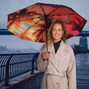 TUMELLA Unbreakable Windproof Travel Umbrella (Light, Beautiful & Superior), 2023 Ultra-Flex Tech, Compact, Small, Portable, Automatic, Strong, Durable, Premium Grip, Vibrant Designs, Folding Umbrella