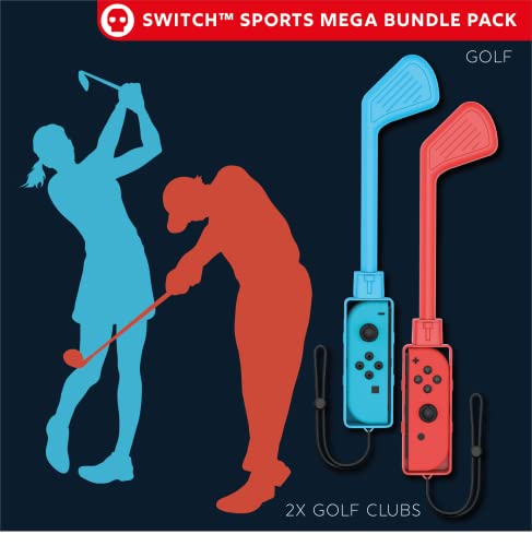 Numskull Nintendo Switch Sports Pack Mega Bundle - Designed For OLED Lite Console Users - Golf Clubs, Arm Bands, Rackets And More - Gamer Controller Accessory