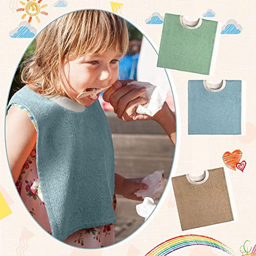 6 Pcs Pullover Baby Bibs Cotton Terry Toddler Bibs Absorbent Infant Bibs for Feeding and Drooling Towel Slip on Bib (Fresh Color)