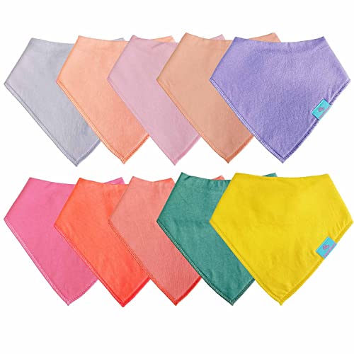 Happy Kids Daycare Baby bib 100% organic cotton 10 bibs pack , bandana, drooling bib for teething, absorbent, soft, sensitive skin (My sunshine)