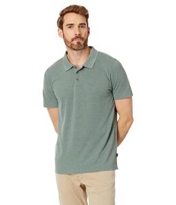 lucky brand men's venice burnout pique short sleeve polo shirt, four leaf clover