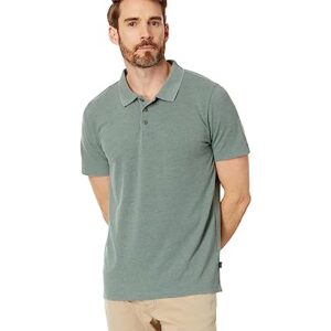 Lucky Brand Men's Venice Burnout Pique Short Sleeve Polo Shirt, Four Leaf Clover