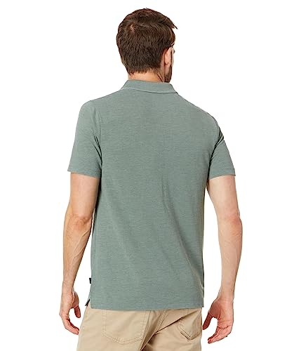 Lucky Brand Men's Venice Burnout Pique Short Sleeve Polo Shirt, Four Leaf Clover