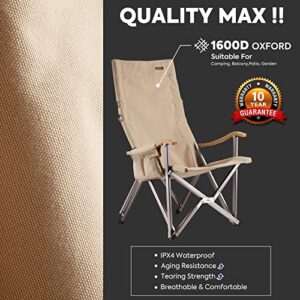 ICECO Hi1600 Folding Camping Chairs for Outside, High-Back Heavy Duty Camping Chair for Adults, Portable Chairs with Shoulder Strap for Outside, Patio, Living Room, 600 LBS, 10 Year Warranty