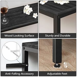 MAHANCRIS Console Table with Power Outlet, 63" Narrow Sofa Table, Industrial Entryway Table with USB Ports, Behind Couch Table for Entryway, Hallway, Foyer, Living Room, Bedroom, Black CTHB16E01