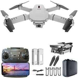 fdwyty drone with camera, 1080p hd fpv mini foldable rc quadcopter with altitude hold, headless mode remote control aircraft toys gifts for kids adults boys girls beginners - 2 batteries, 25 mins flight time, gray