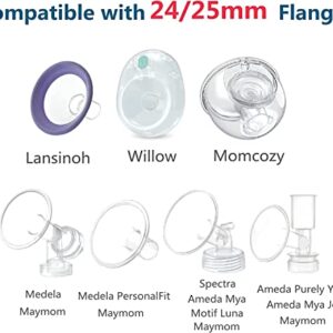 Flange Inserts Compatible with Momcozy S12Pro S9Pro / Medela/Willow Wearable Breast Pump,Suitable Spectra S1/S2, Reduce 24mm Shield/Flange Nipple Tunnel Down to 19/21mm, 4pcs