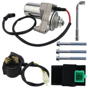 stabsoli 3 bolt starter motor & solenoid relay & cdi for 50cc 70 cc 90cc 100 cc 110cc 125 cc atv dirt bikes go karts chinese pit bike quad 4 wheelers dune buggy sandrail ssr roketa taotao jonway sunl