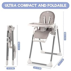 Sweety Fox High Chairs for Babies and Toddlers - Adjustable Portable & Foldable Baby High Chair for Travel & Home - Removable Baby Chair Tray - Compact Reclinable Baby Highchairs