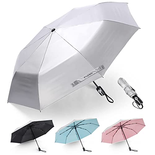 Prospo UPF 50+ UV Block Sun Protection Umbrella Large Compact Folding Travel Umbrella 46 Inch Auto Open Close Rain Umbrella for Women Men