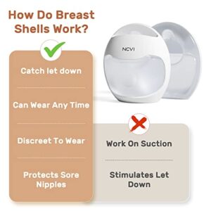 NCVI Breast Milk Collector, Milk Catcher, Breast Shells Protect Sore Nipples for Breastfeeding, Reusable Breastmilk Saver, Wearable Nursing Cups, Letdown Catch Discreet, BPA Free, 2.3oz/70ml, 1PIC