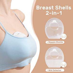 NCVI Breast Milk Collector, Milk Catcher, Breast Shells Protect Sore Nipples for Breastfeeding, Reusable Breastmilk Saver, Wearable Nursing Cups, Letdown Catch Discreet, BPA Free, 2.3oz/70ml, 1PIC