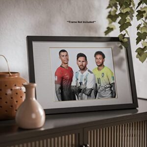 Ikonic Fotohaus Lionel Messi Cristiano Ronaldo Neymar Jr Signed Photo Autograph Print Wall Art Home Decor