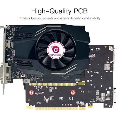 GPVHOSO GeForce GT 1030 4GB GDDR4 Video Graphics Card GPU Single Fan Cooling SystemHDMI/DVI-D, DirectX 12, GPU Boost 3.0, Computer Gaming Video Card, Desktop GPU, Support 4K,SingleFan Cooling System