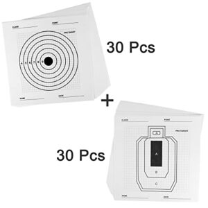 60 Shooting Practice Paper Airsoft Target - EZYoutdoor Portable & Reusable BB Target Trap Stand with Easy Clean Net Catcher - for Outdoor and Indoor Training