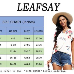 Leafsay Womens Summer Tops V Neck Ruffle Short Sleeve Tshirts Casual Tunic Tops Business Blouses for Women Navy Blue