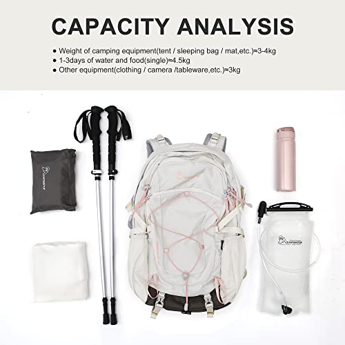 MOUNTAINTOP 40L Hiking Backpack for Women Outdoor Backpack with Rain Cover for Camping,Cycling and Traveling