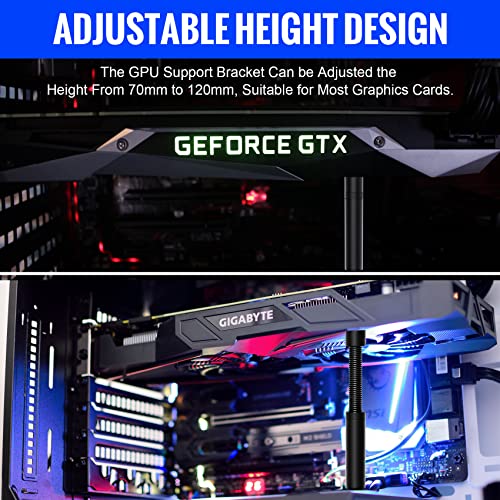 Aivalas GPU Support Bracket, Graphics Video Card Brace with Height Adjustable, Anti Sag Holder for Universal Graphics Card Sag, GPU Stand with Magnet and Rubber Pad