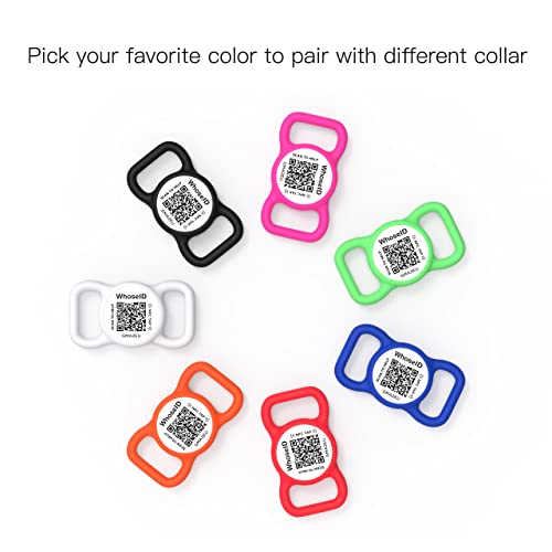 Dog Collars Charms & Collar Tag, QR Code Slide-on Tag, QR Code Dog Tag, Custom Online Profile, Durable Silicone Dog ID Tag, Anti-Scratch, Soundless Pet Tag, Easy to Set Up, Navy Blue