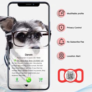 Dog Collars Charms & Collar Tag, QR Code Slide-on Tag, QR Code Dog Tag, Custom Online Profile, Durable Silicone Dog ID Tag, Anti-Scratch, Soundless Pet Tag, Easy to Set Up, Navy Blue