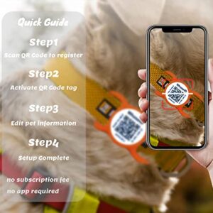 Dog Collars Charms & Collar Tag, QR Code Slide-on Tag, QR Code Dog Tag, Custom Online Profile, Durable Silicone Dog ID Tag, Anti-Scratch, Soundless Pet Tag, Easy to Set Up, Navy Blue