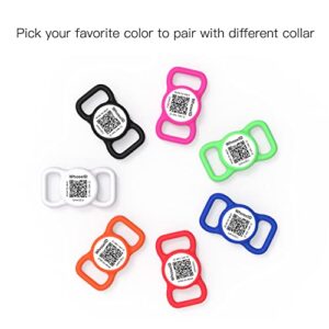 QR Personalized Pet ID Dog Tags, Silent Silicone QR Code ID Tags, Send Pet Location Alert Email When Scanning, No App Need, Multi-Pet Management, Black&White