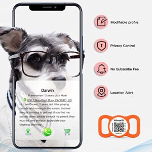 QR Personalized Pet ID Dog Tags, Silent Silicone QR Code ID Tags, Send Pet Location Alert Email When Scanning, No App Need, Multi-Pet Management, Black&White