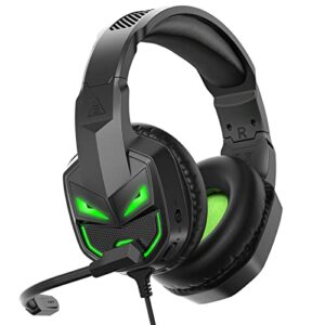 eksa fenrir s gaming headset for xbox series x/s, xbox one, ps5, ps4, pc, switch - noise cancelling microphone, comfortable ear pads, 50 mm drivers, rgb light, one key control - birthday gift