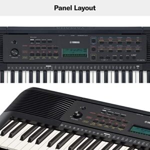 YAMAHA, 61-Key PSR-E273 Portable Keyboard with PA130 Power Adapter, Black