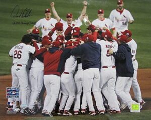 david eckstein 2006 world series cardinals signed 16x20 photo mm holo 157712 - autographed mlb photos