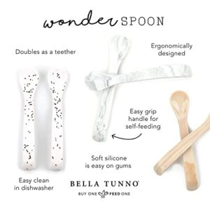 Bella Tunno Wonder Spoons - Soft Baby Spoon Set Safe for Baby Teething & Toddler Spoons, Food-Grade BPA Free Silicone Self Feeding Spoon 2pk, Darling Brunch Babe