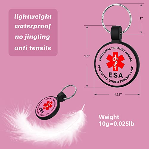 QR Dog Tag, ESA Dog ID Tag, Emotion Service Animal Tag, Quiet Dog Tag, Silent Silicone Dog Tag, Modified Pet Online Profile, Lightweight Durable Cat Tag, Personalized Custom Dog Tag (ESA, Rose)