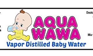 AQUAWAWA Nursery Water for Babies 6 Pack 8 oz Bottles Purified Vapor Distilled | Single Serve | Lightweight for Diaper Bag | BPA, Fluoride, Chemical, and Mineral Free | Dr Recommended, Clean, Fresh