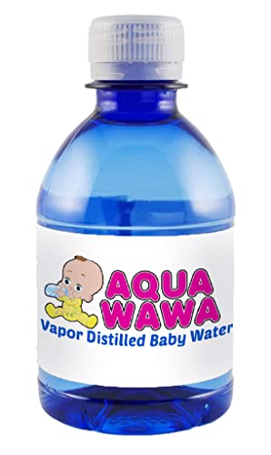 AQUAWAWA Nursery Water for Babies 12 Pack 8 oz Bottles Purified Vapor Distilled | Single Serve | Lightweight for Diaper Bag | BPA, Fluoride, Chemical and Mineral Free | Dr Recommended, Clean, Fresh