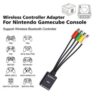 AreMe Wireless Controller Adapter for Gamecube Console, Compatible with PS3/PS4/PS5, Xbox One S, Series X/S, Switch Pro, Joycon Bluetooth Controller to NGC System