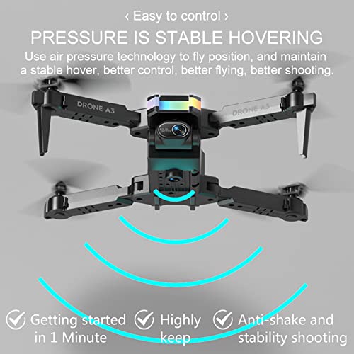 Daul 4K HD FPV Camera Drone, Remote Control Toys Birthday Gifts for Boys Girls with Altitude Hold Headless Mode One Key Start Speed Adjustment (Three Batteries)